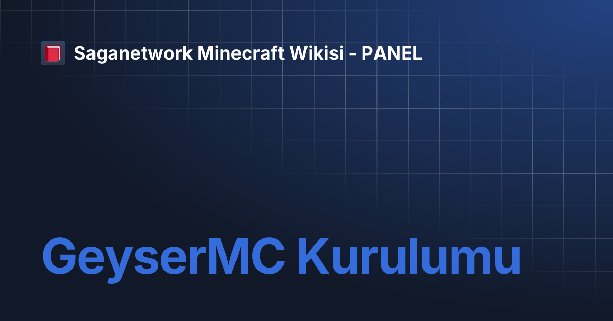 GeyserMC Kurulumu | Saganetwork Minecraft Wikisi - PANEL